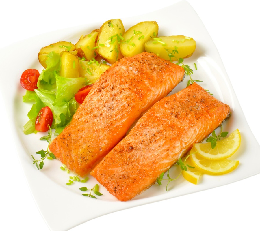 Lachsfilet mit Kartoffeln